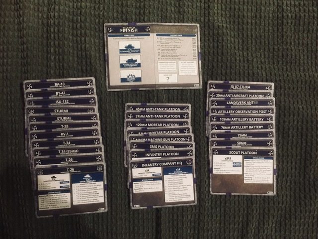 FOW – Finnish Bagration Unit Card Review – Wargaming from the Balcony